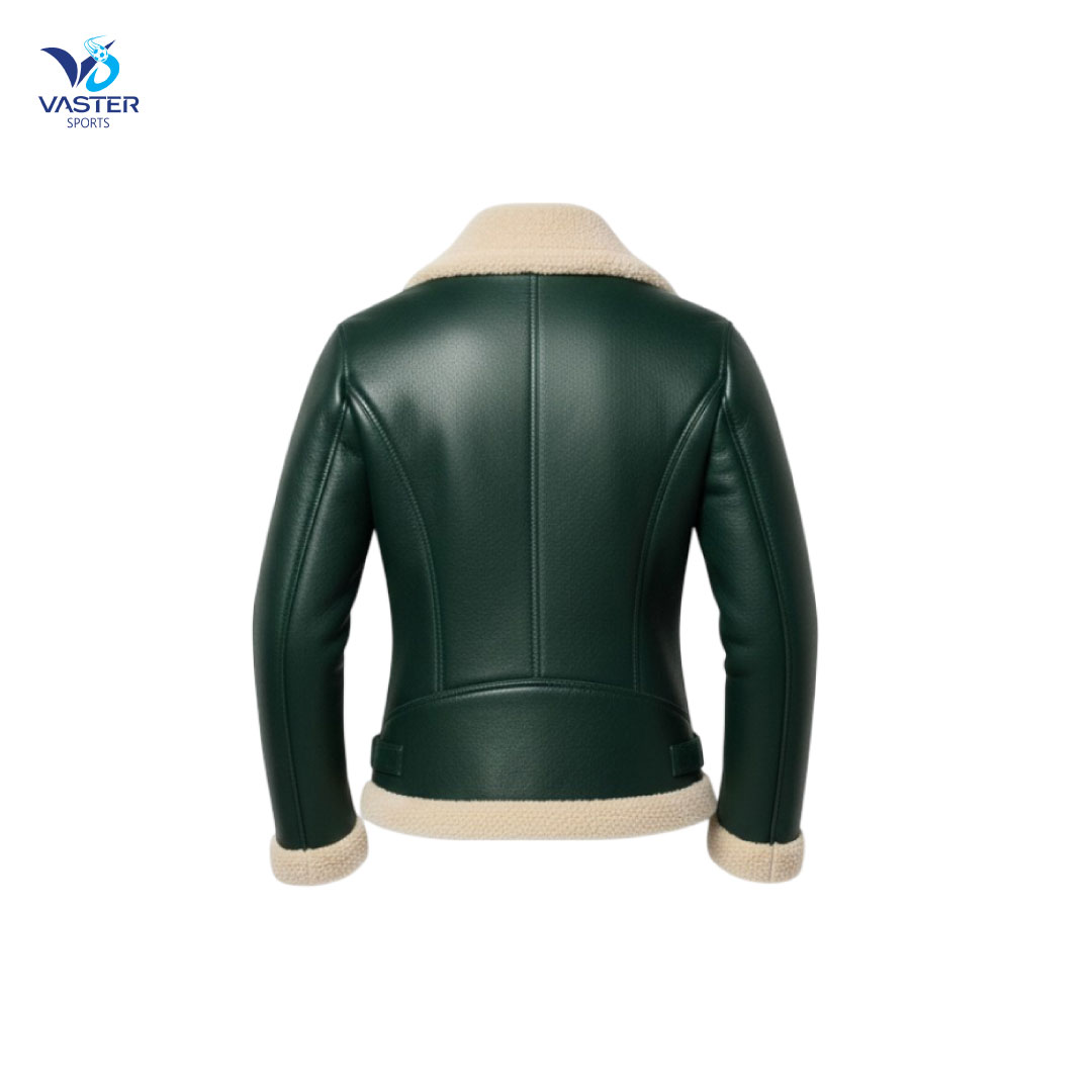 Leather Shearling Coat for Women | Frost veil Elegant Style - Vaster Sports